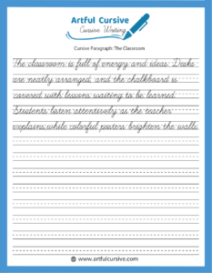 Free Printable Cursive Paragraph Writing Worksheets