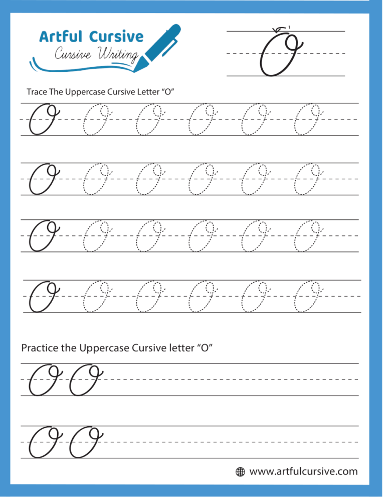 Cursive Alphabet: Letter "O" Worksheet
