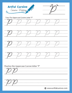 Cursive Alphabet: Letter "P" Worksheet