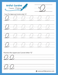 Download Free Printable Cursive Writing Worksheets - Artful Cursive