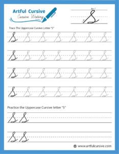 Cursive Alphabet: Cursive Letter S Worksheet