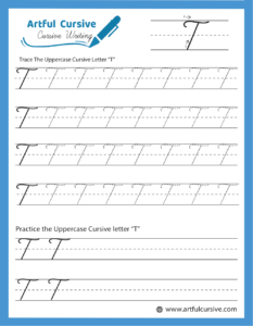 Cursive Alphabet: Letter "T" Worksheet