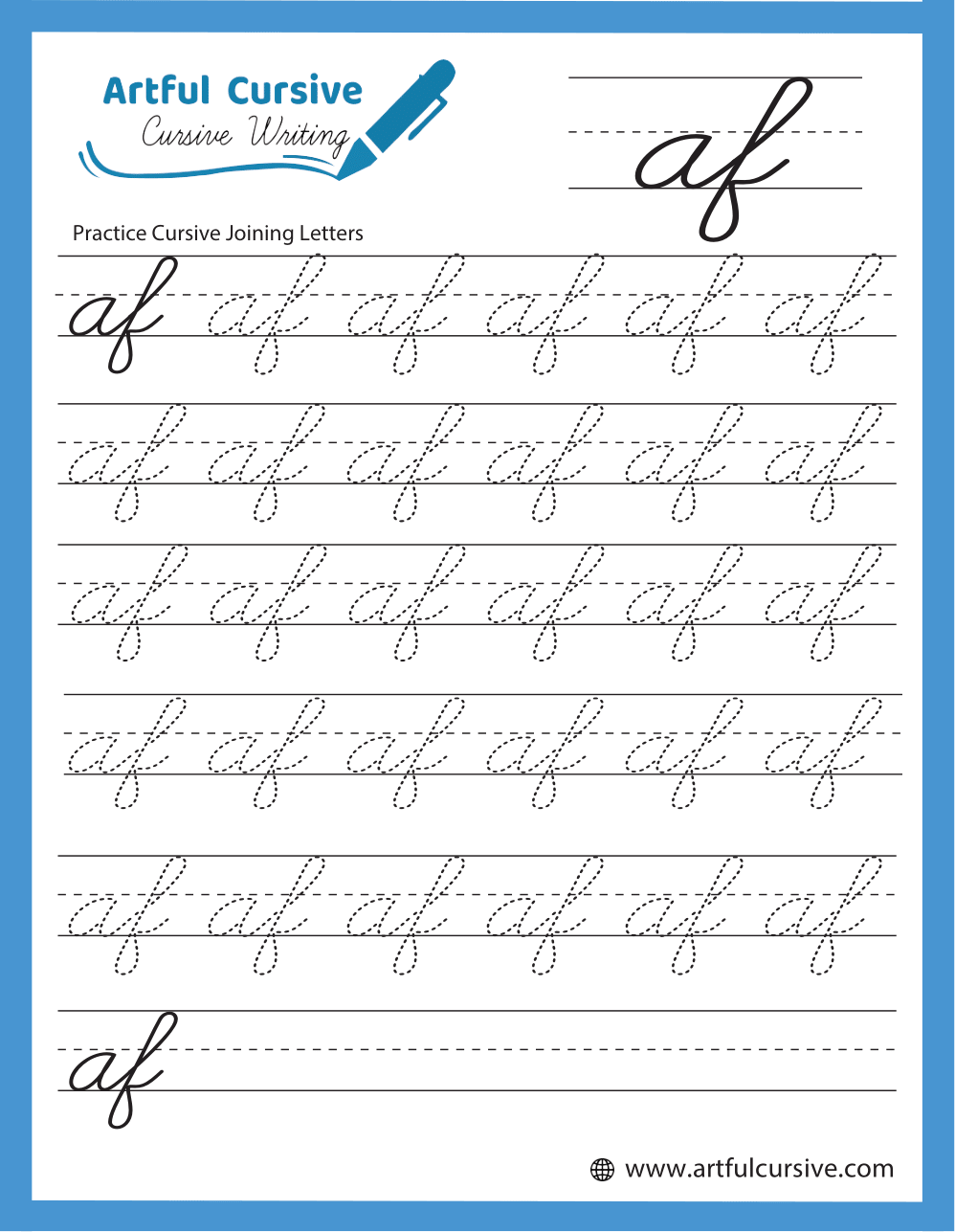 Download Free Printable Cursive Joining Letters Worksheets
