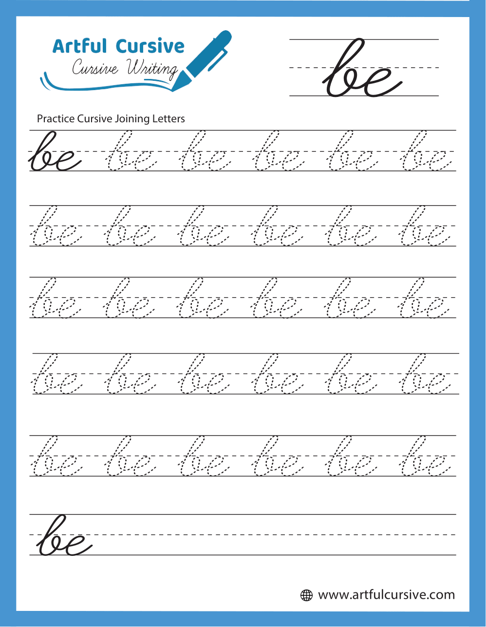 Download Free Printable Cursive Joining Letters Worksheets