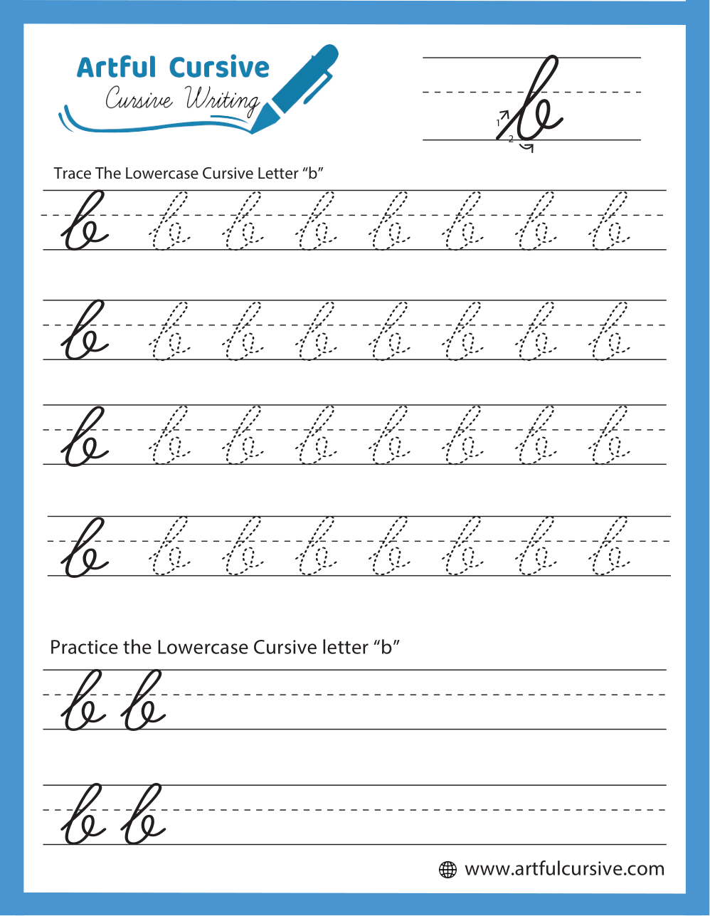 Download Free Printable Cursive Writing Worksheets - Artful Cursive