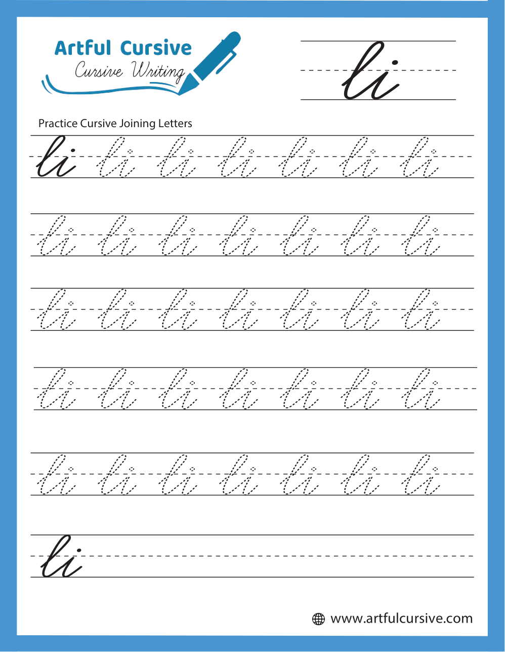 Download Free Printable Cursive Joining Letters Worksheets