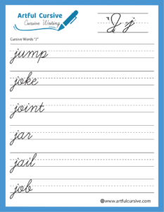 Download Free Printable Cursive Writing Worksheets - Artful Cursive