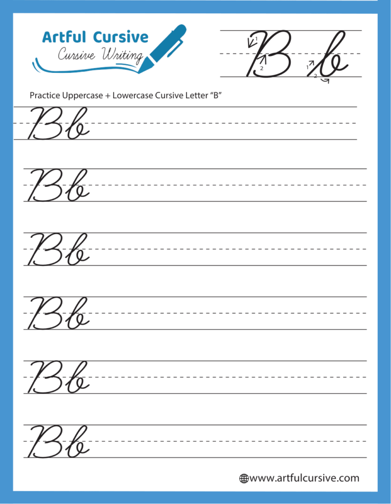Download Free Printable Cursive Writing Worksheets - Artful Cursive