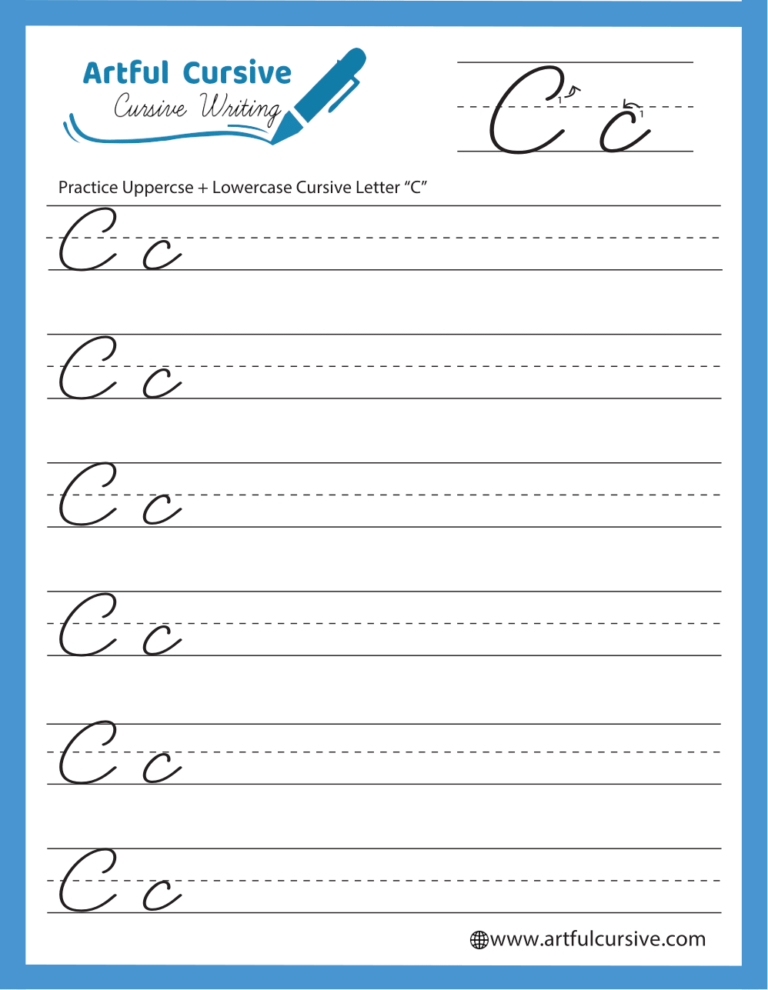 Download Free Printable Cursive Writing Worksheets - Artful Cursive