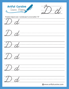 Download Free Printable Cursive Writing Worksheets - Artful Cursive