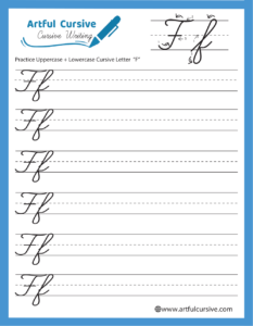 Download Free Printable Cursive Writing Worksheets - Artful Cursive