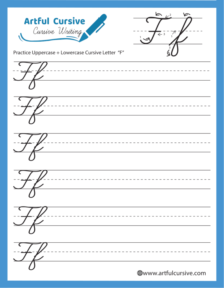 Cursive Alphabet: Letter "f" Worksheet