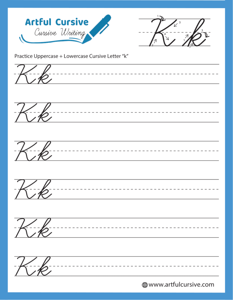 Download Free Printable Cursive Writing Worksheets - Artful Cursive