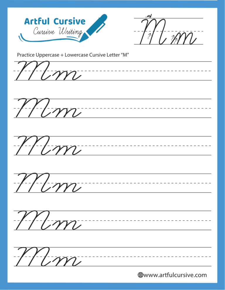 Download Free Printable Cursive Writing Worksheets - Artful Cursive