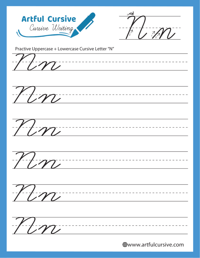 Download Free Printable Cursive Writing Worksheets - Artful Cursive