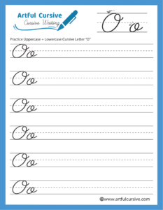 Cursive Alphabet: Letter "O" Worksheet
