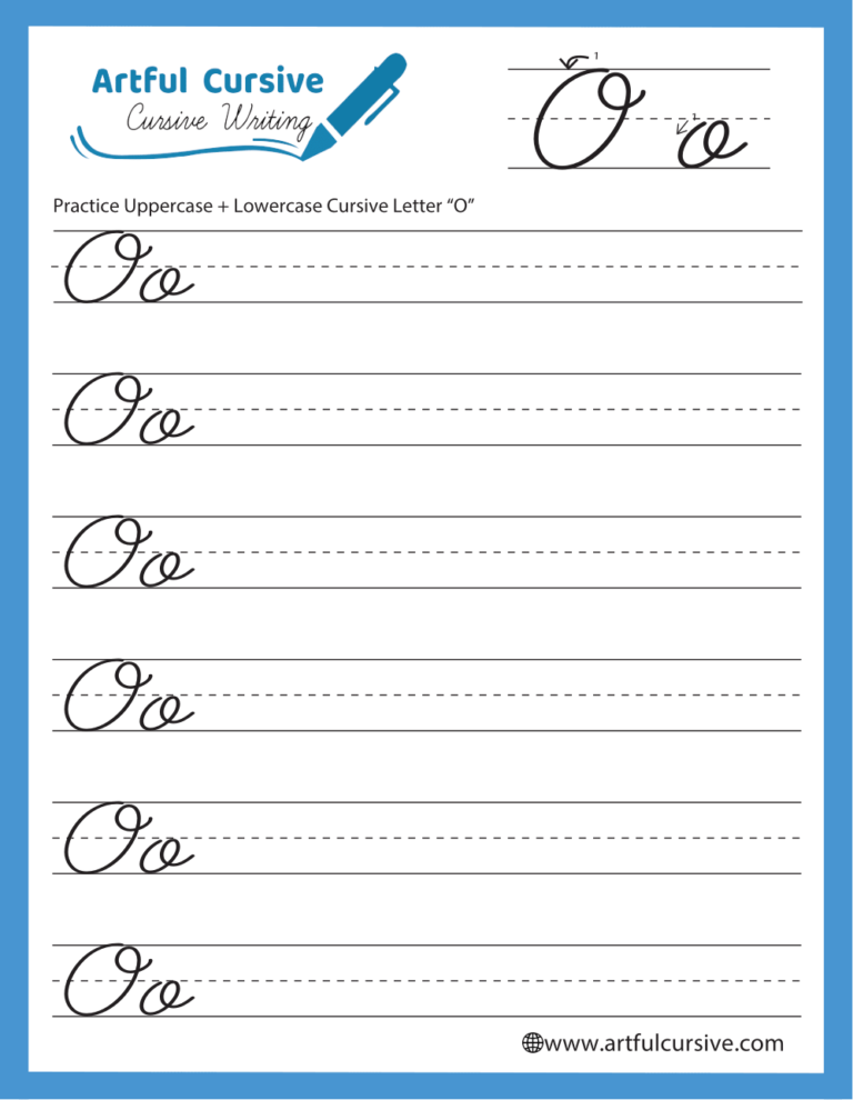 Cursive Alphabet: Letter "O" Worksheet