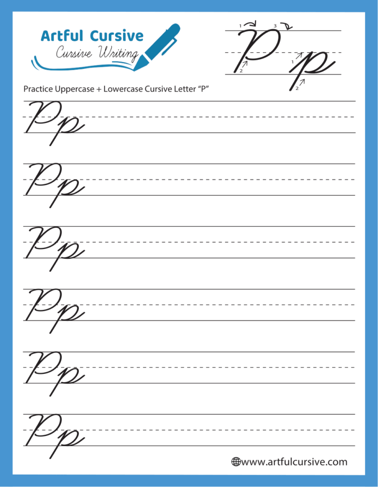 Download Free Printable Cursive Writing Worksheets - Artful Cursive