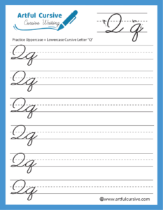 Download Free Printable Cursive Writing Worksheets - Artful Cursive