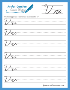 Cursive Alphabet: Letter "V" Worksheet