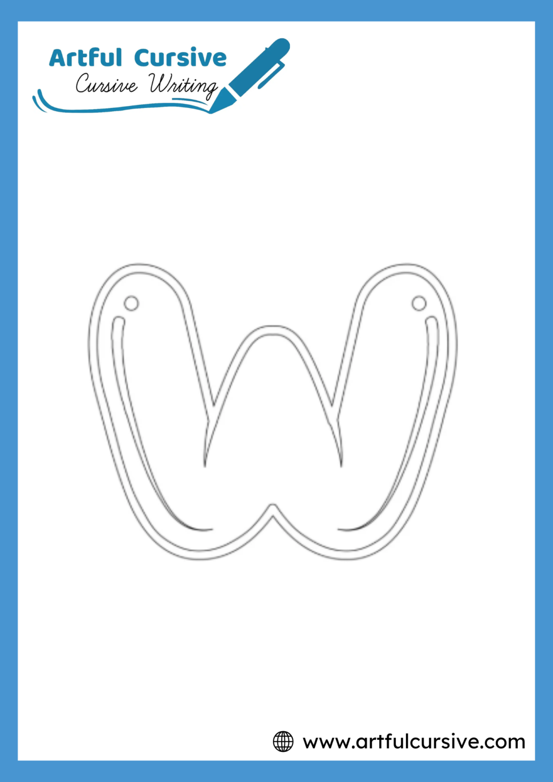 Free Printable Bubble Letter W (Uppercase + Lowercase)