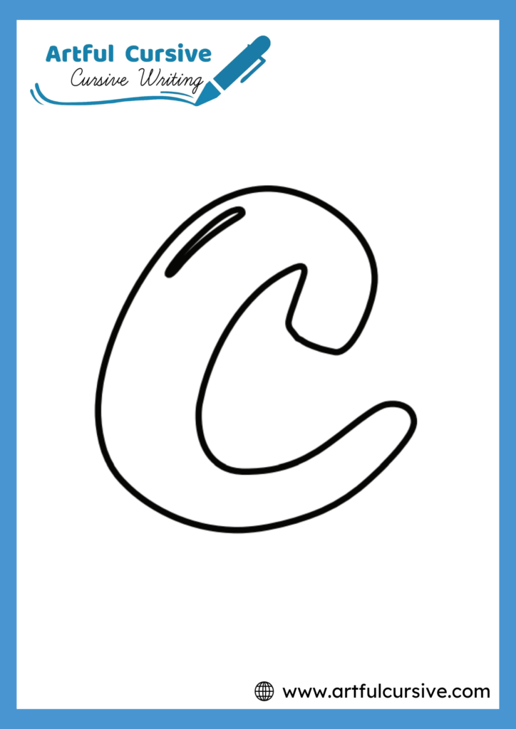 Free Printable Bubble Letter C (Uppercase + Lowercase)