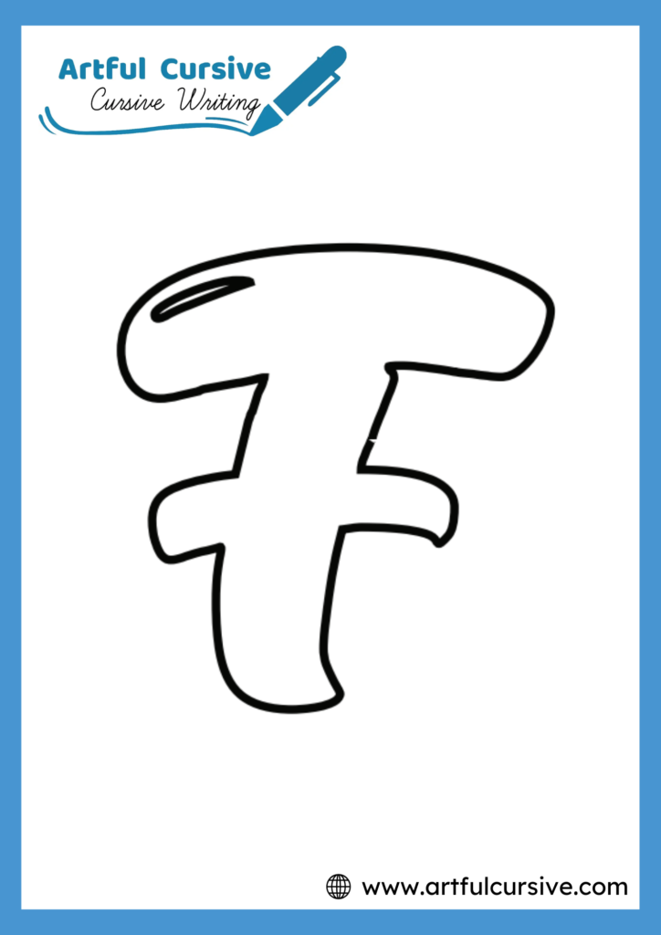 Free Printable Bubble Letter F (Uppercase + Lowercase)