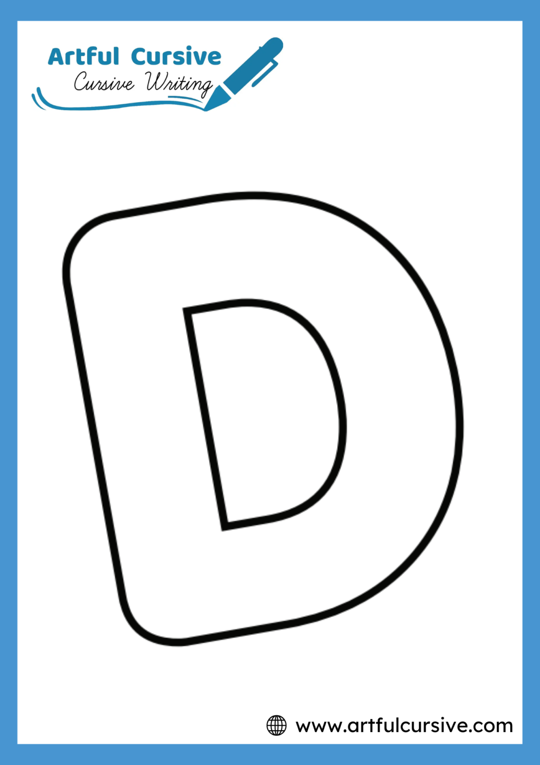 Free Printable Bubble Letter D (Uppercase + Lowercase)