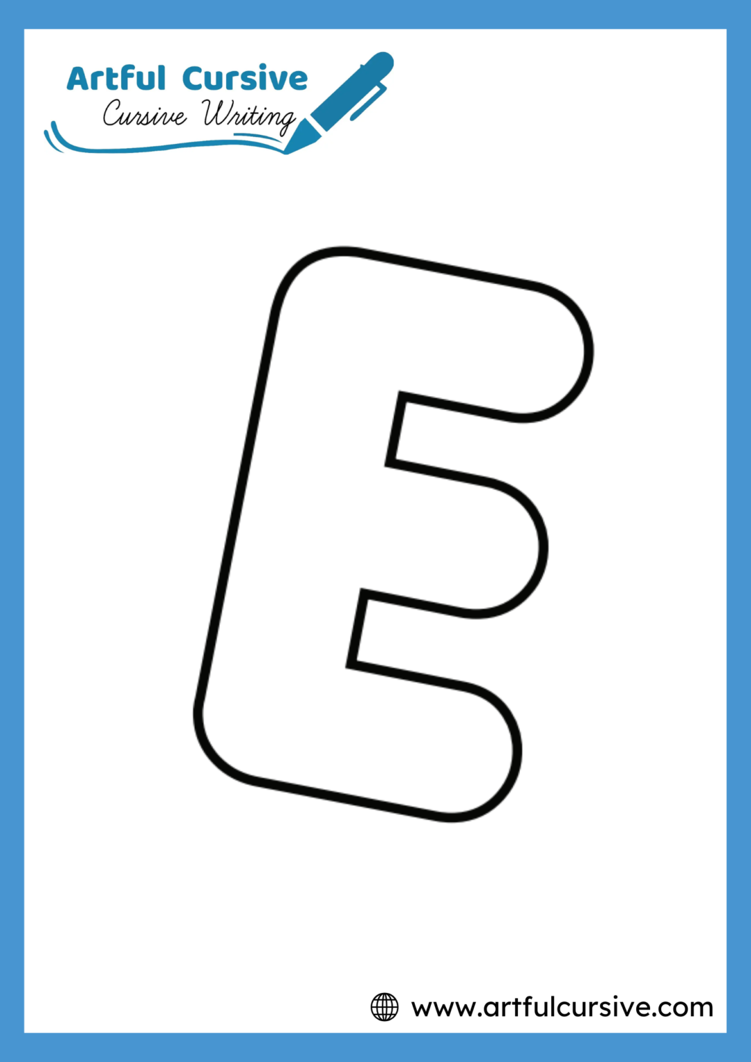 Free Printable Bubble Letter E (Uppercase + Lowercase)